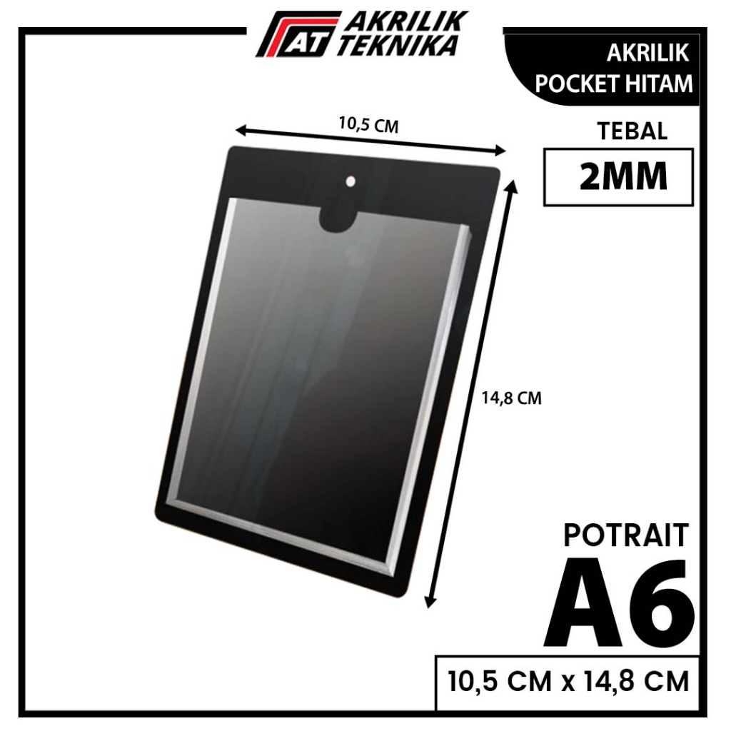 Jual Akrilik Tempat Display Brosur Pocket Frame Menu Qris Barcode Hitam ...