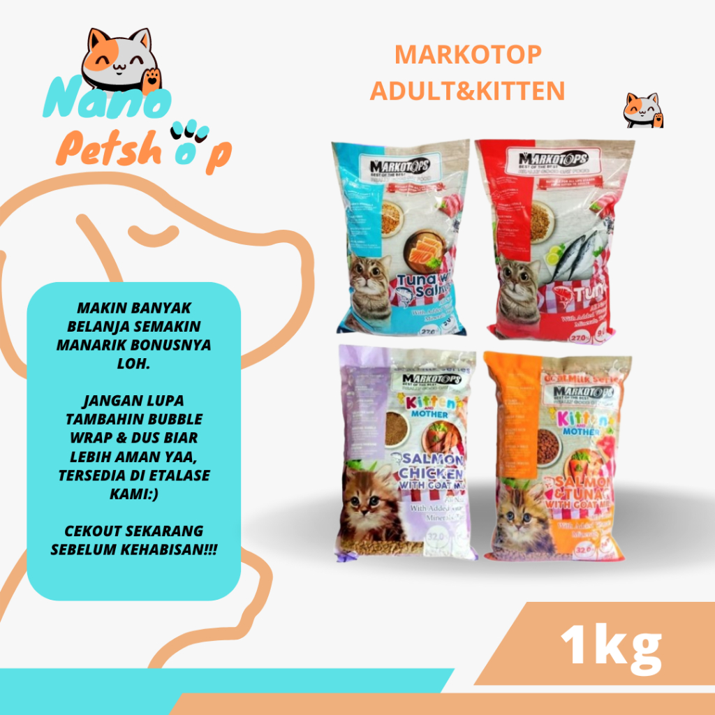 Jual Markotop Adult & Kitten Cat food Dry kemasan 800gr | Shopee Indonesia