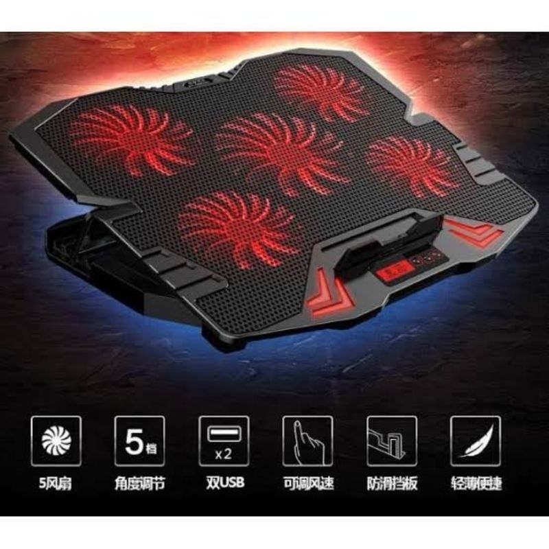 Jual K5 Fan Cooler Pad Ice Coorel Fen Cooling Pad Laptop 5 Kipas Cooler ...