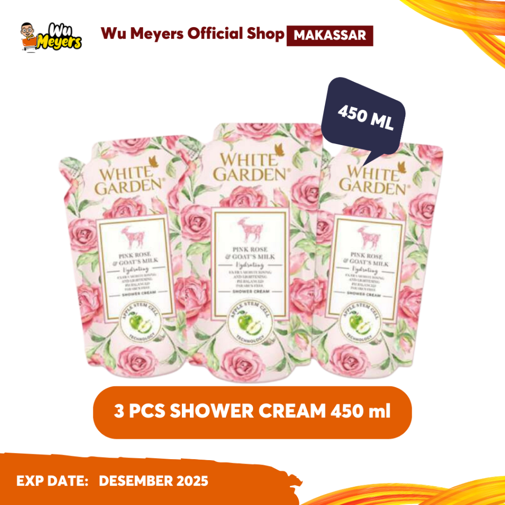 Jual White Garden Pink Rose Refill 450mL banded | Shower Cream Sabun ...