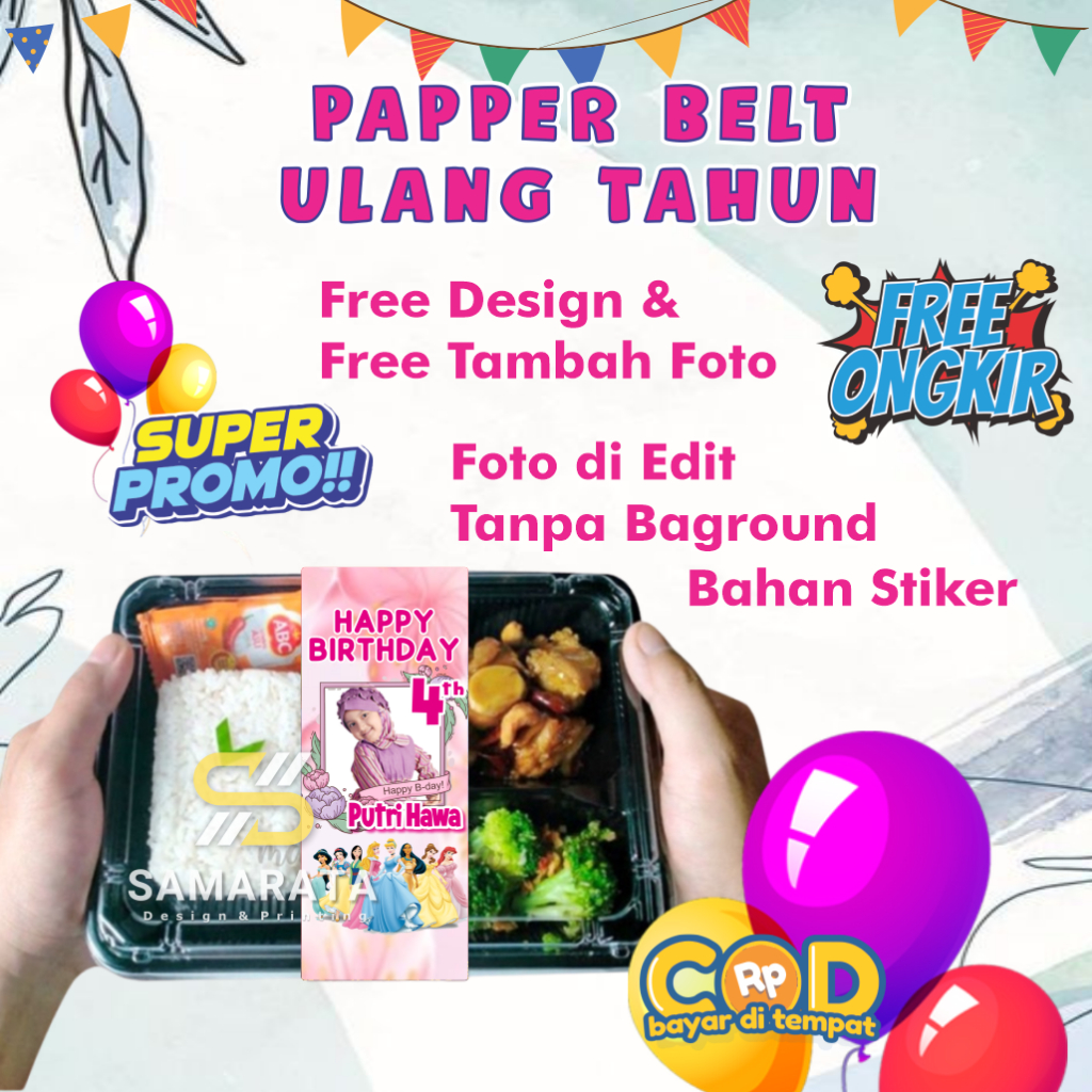 Jual Paper Belt Bento / Kotak Nasi Ultah / Pengikat Hamper / Sabuk ...