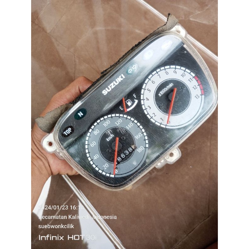 Jual spidometer km satria hiu lscm rgx original copotan motor | Shopee ...