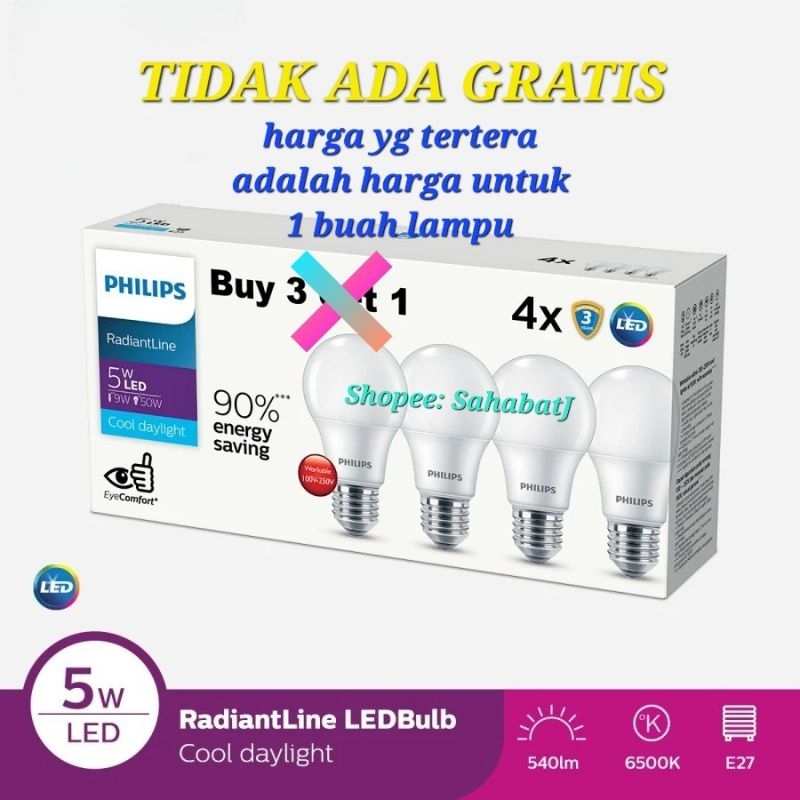 Jual Lampu Philips Led 5W 5 watt | Shopee Indonesia
