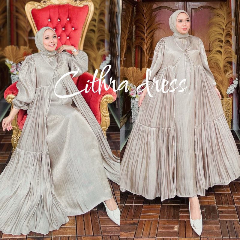 Jual CITRA DRESS SHIMER GAUN WANITA Elegant | Shopee Indonesia