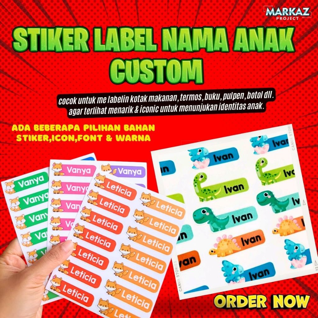 Jual STIKER LABEL NAMA ANAK CUSTOM | Shopee Indonesia