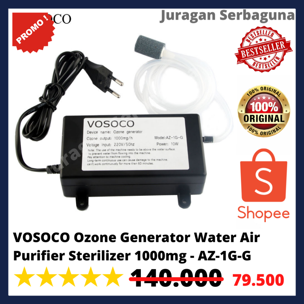 Jual VOSOCO Ozone Generator Water Air Purifier Sterilizer 1000mg - AZ-1G-G | Shopee Indonesia