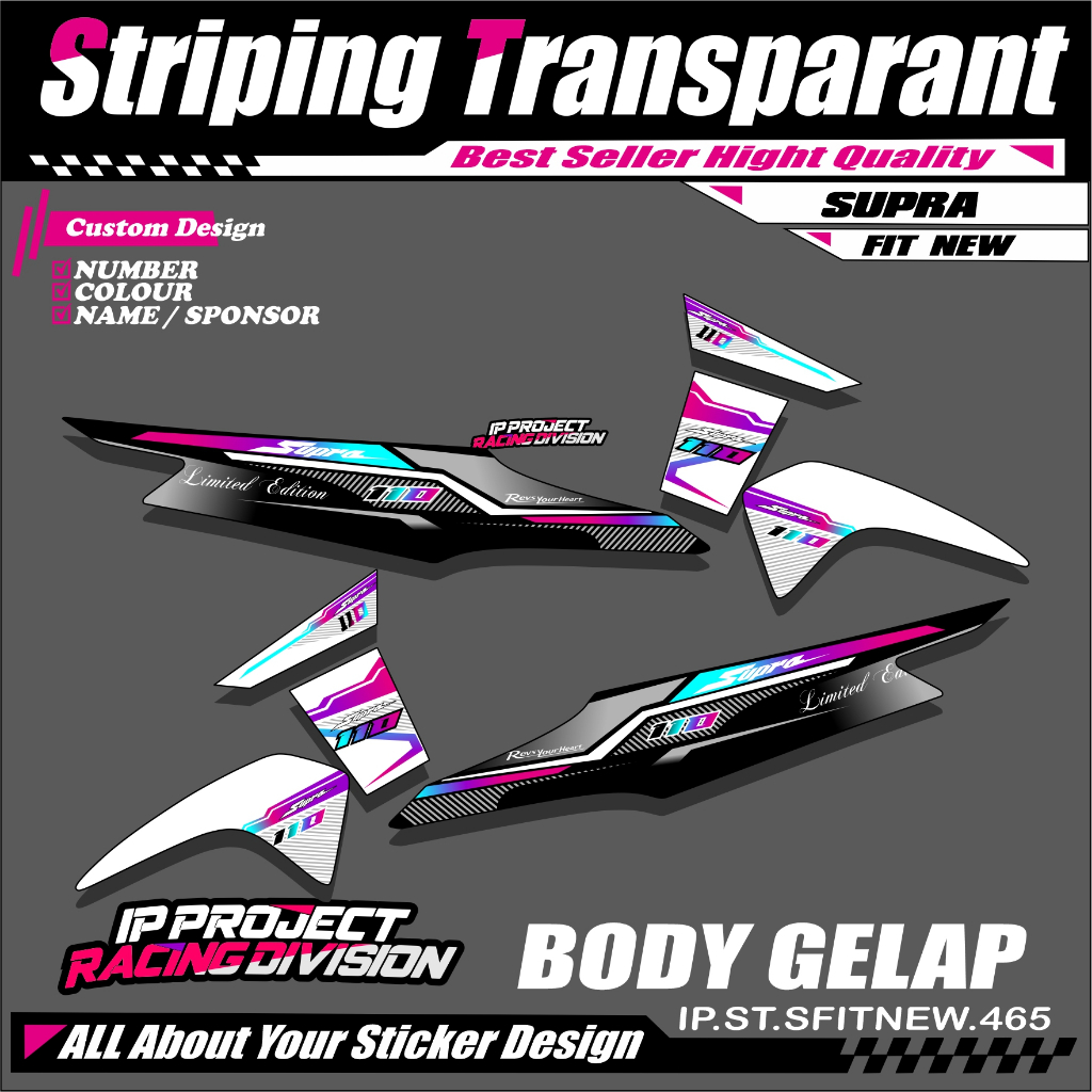 Jual SUPRA FIT NEW (COD) STIKER STRIPING MOTOR HONDA SUPRA FIT NEW ...