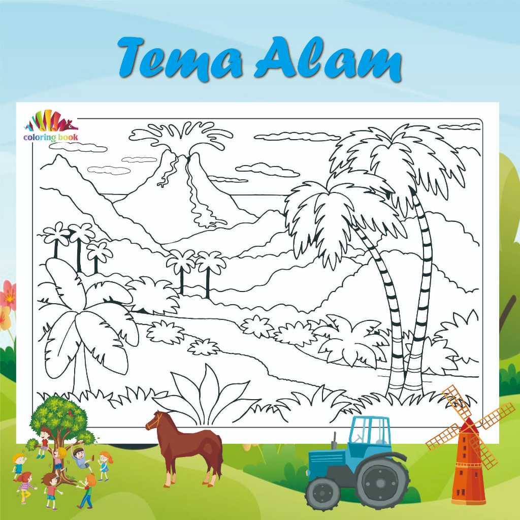 Jual KERTAS MEWARNAI / COLORING / KERTAS GAMBAR / ALAM A / KERTAS ...