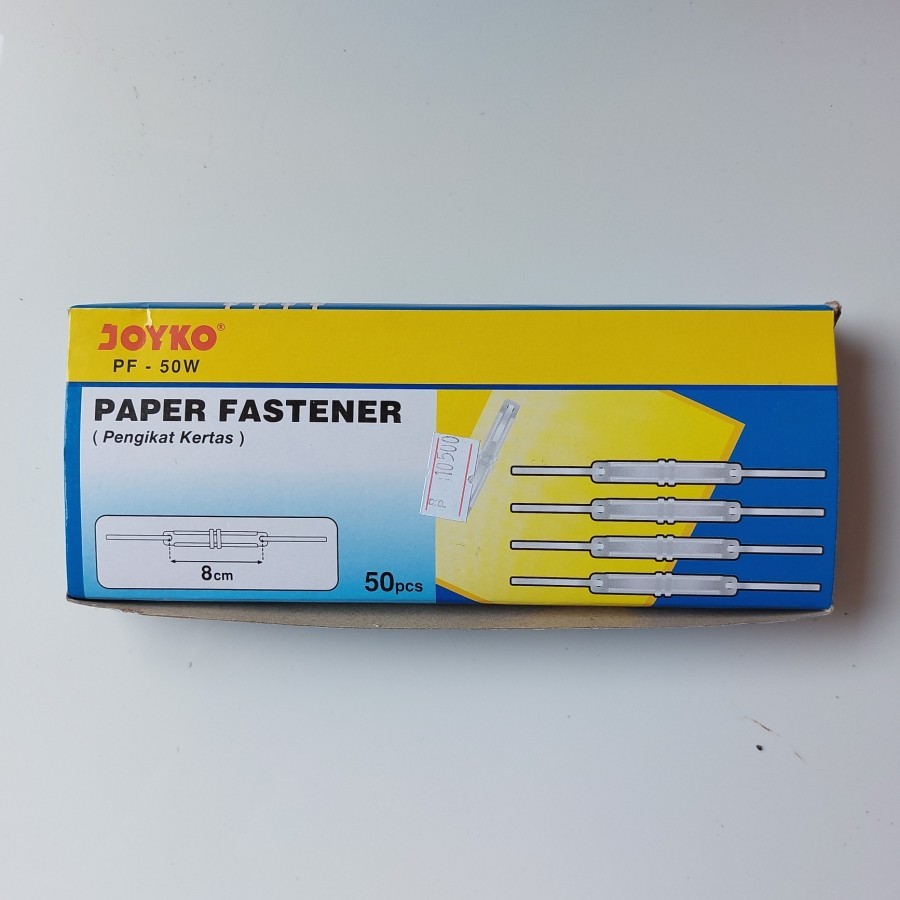 Jual Paper Fastener Putih Joyko Ako Pengikat Kertas 8cm 1 Pack isi 50 Buah | Shopee Indonesia