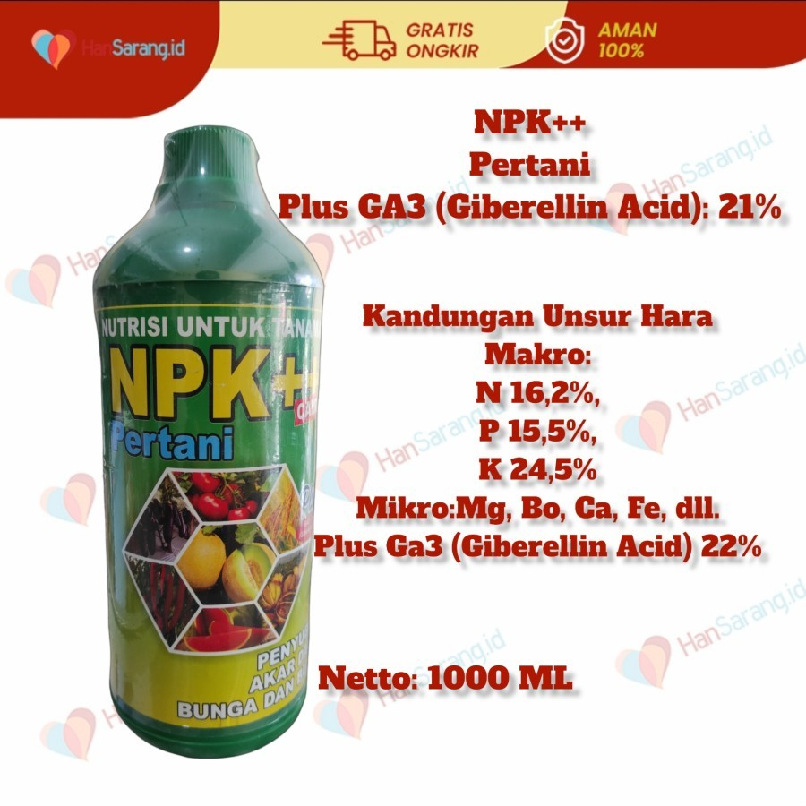 Jual Pupuk NPK Pertani Cair Plus zpt GA3 21%1liter | Shopee Indonesia