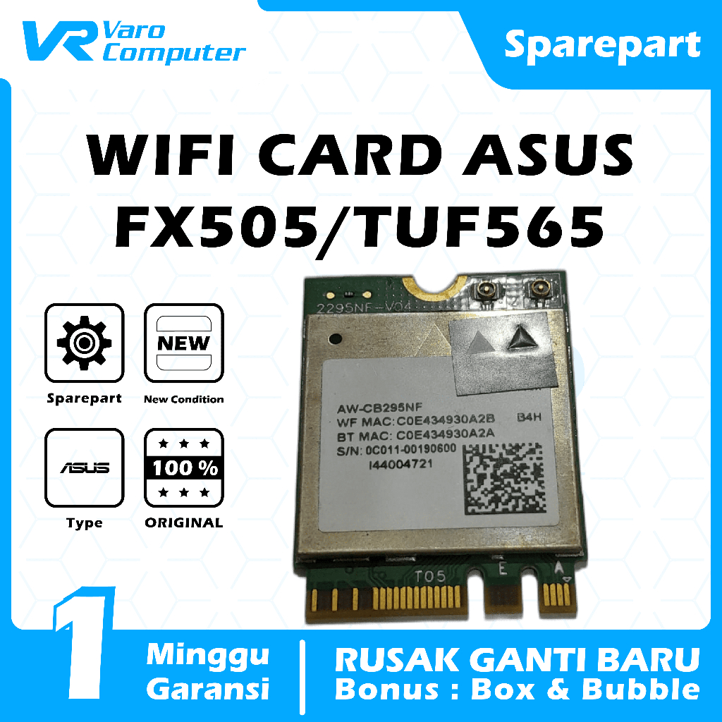 Jual WIFI CARD WERLESS LAPTOP ASUS FX505,TUF505,TUF565 SN:0C011 ...