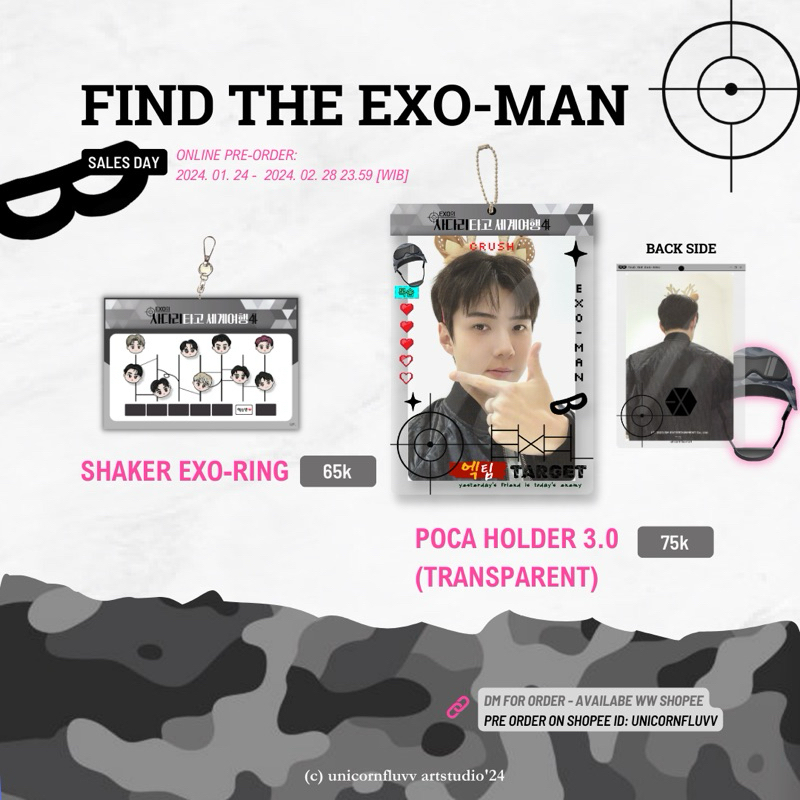 Jual FIND THE EXO-MAN Fanmade Goods EXO Keyring Photo card Holder ...
