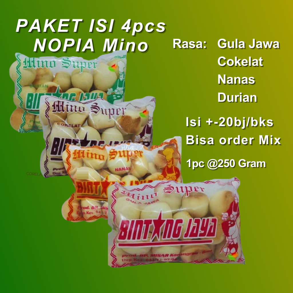 Jual Piscoklegit_ 4 Pcs Mino Nopia Mini Cemilan Sehat Makanan Khas ...