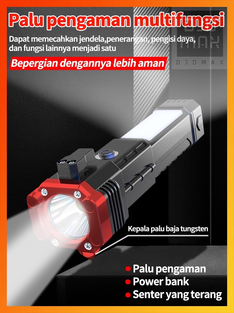 Jual DJDMax Palu Pengaman Mobil Senter Multifungsi 4-In-1 Lampu Terang ...