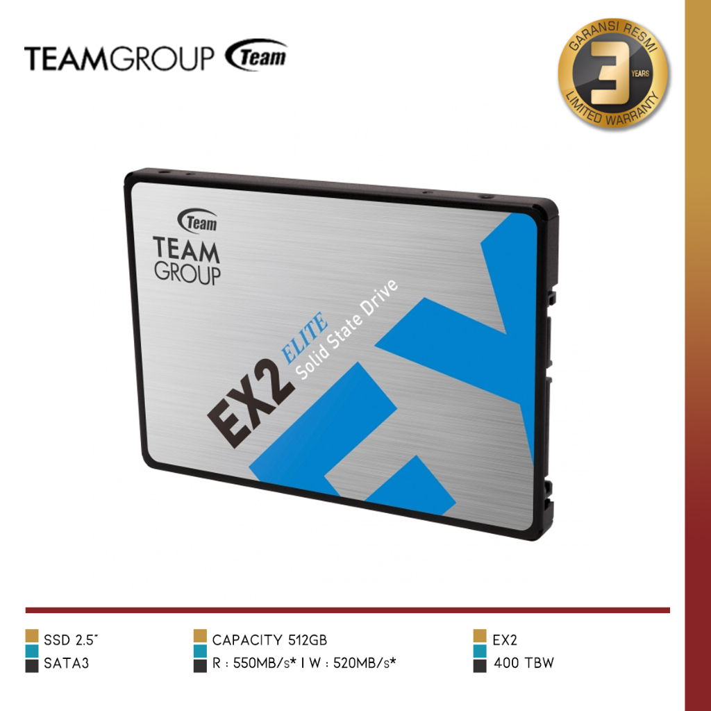 Jual TEAM - EX2 SSD 512GB | SSD SATA 512GB T253E2512G0C101 | Shopee ...