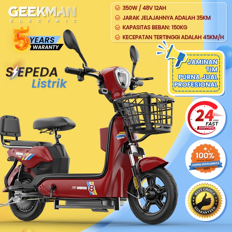 Jual Geekman Sepeda Listrik Murah 1jt Sepeda Listrik Dewasa 48v 12ah ...