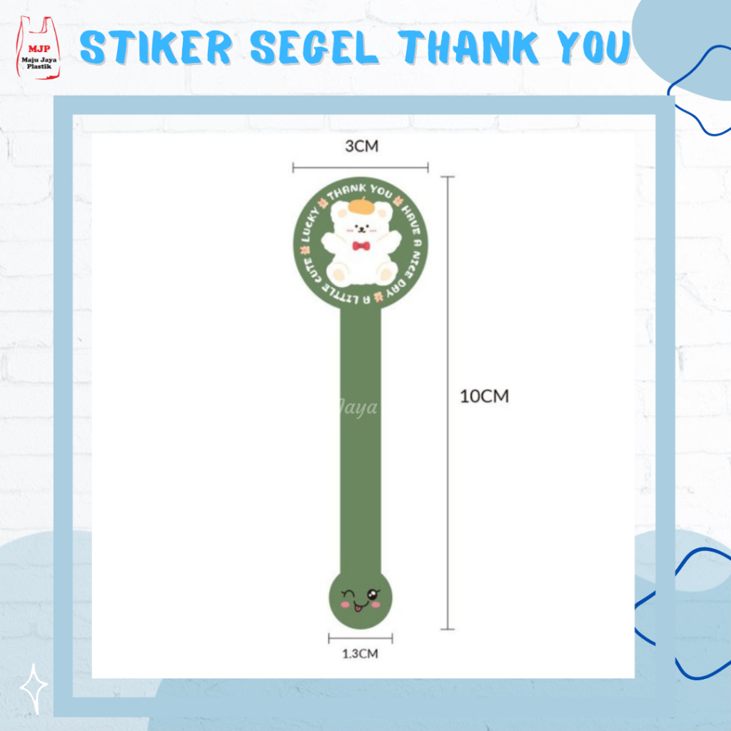 Jual Sticker Panjang Segel Makanan Cake Stiker Thank You Seal label ...