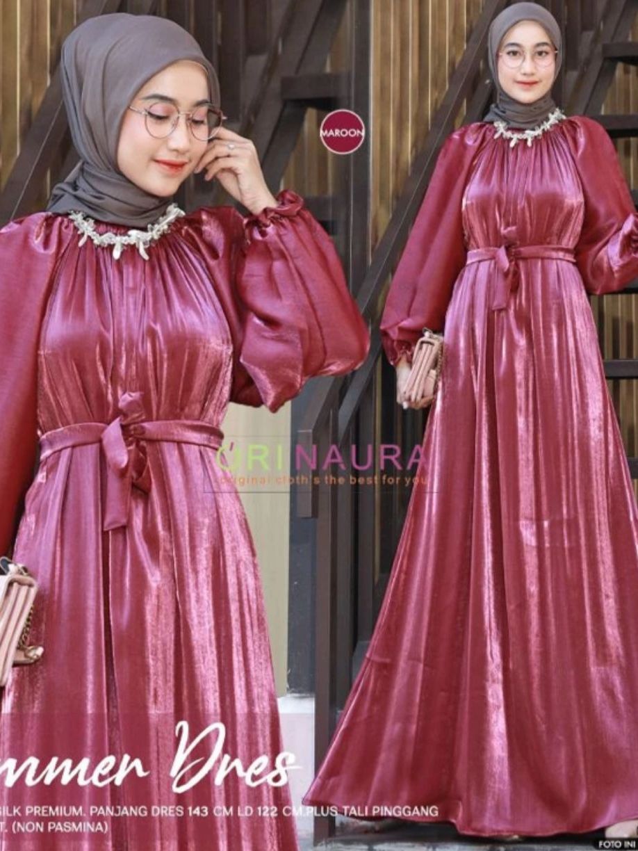 Jual Shimmer Dress Baju Gamis Wanita Terbaru Bahan Cradenza Shimmer ...