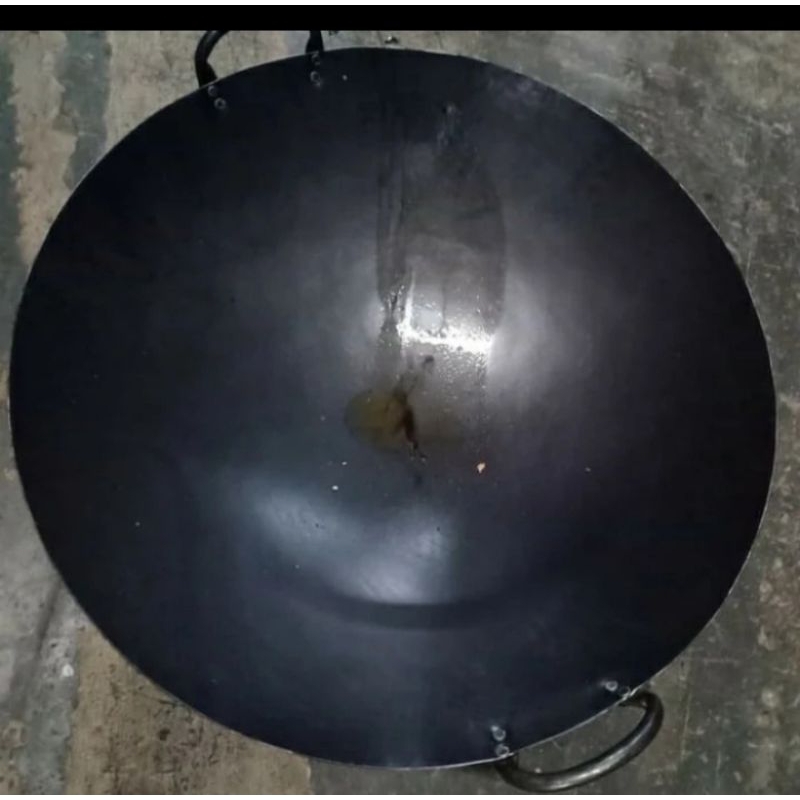Jual wajan kuali baja hitam gagang besi 53cm | Shopee Indonesia