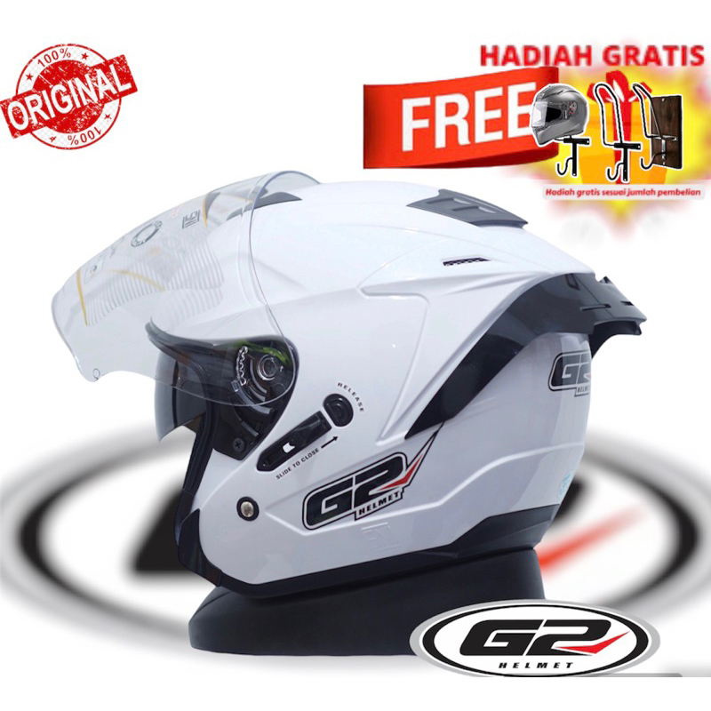 Jual HELM G2 CENTRO OPTIMAX Dobel Kaca Paket Ganteng Spoiler Helm Half ...