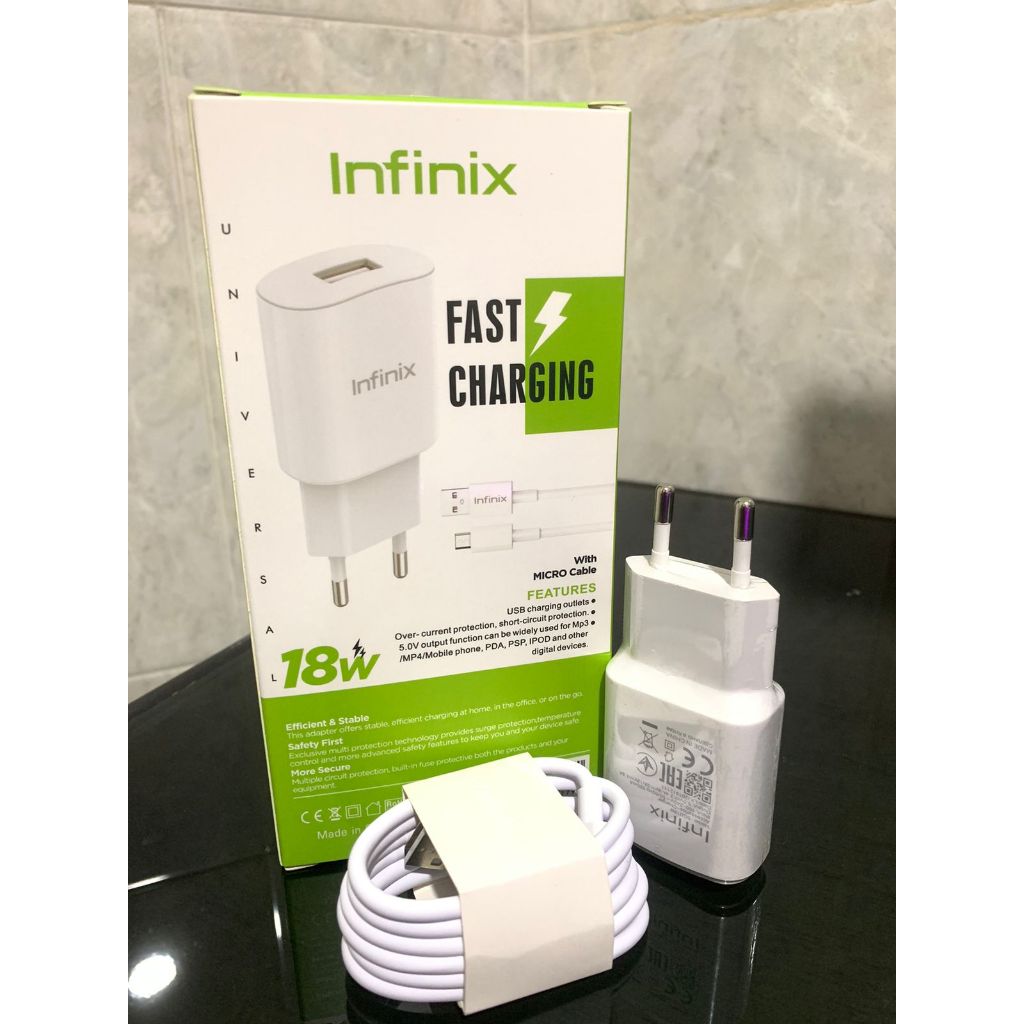 Jual Charger Infinix 18 Watt ORIGINAL 100% USB Micro / V8 / Casan Fast ...