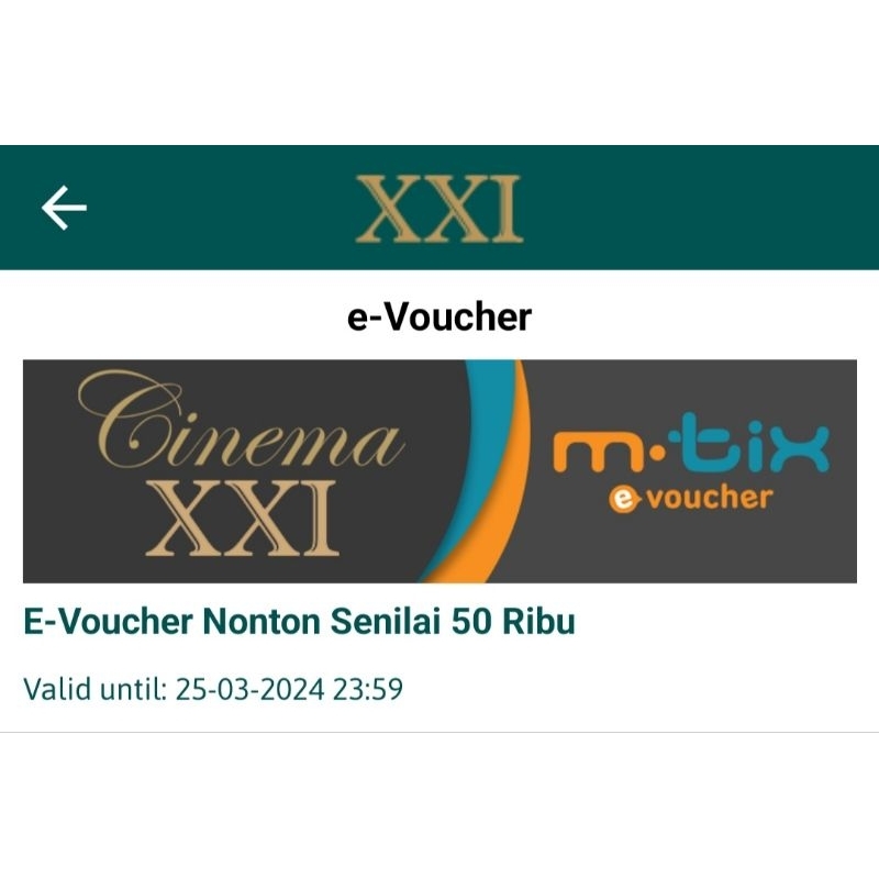 Jual E-Voucher Nonton Senilai 50 Ribu Cinema XXI Mtix | Shopee Indonesia