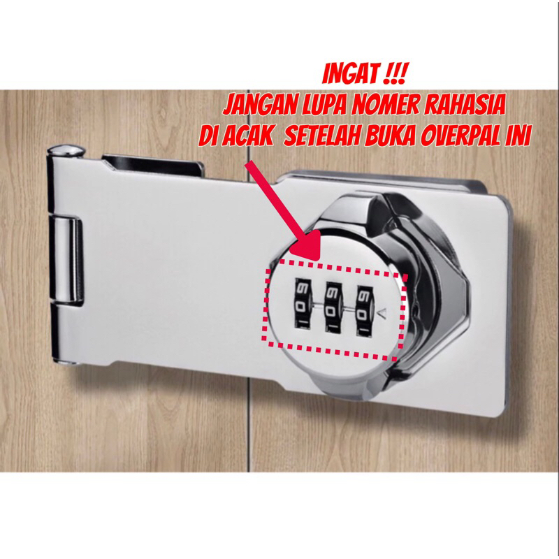 Jual Overpal + kunci kombinasi nomor / gembok kunci laci lemari pintu ...