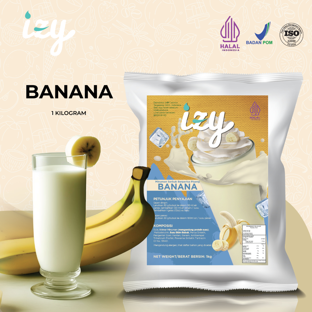 Jual Izy Powder Drink Banana - Bubuk Minuman Susu Pisang 1 Kg | Shopee ...
