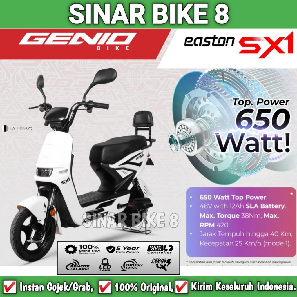 Jual Sepeda Listrik Electric E Bike GENIO EASTON SX 1 BY UNITED 500 ...