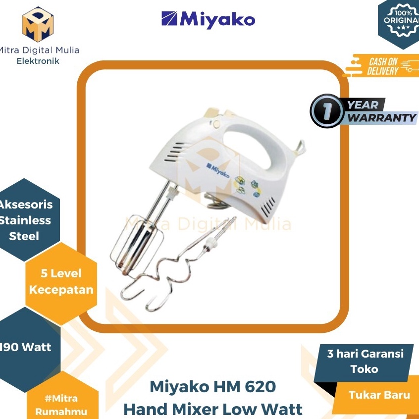 Jual Vrf Miyako HM 62 Hand Mixer 19 Watt HM62 Mixer Tangan y Promo ...