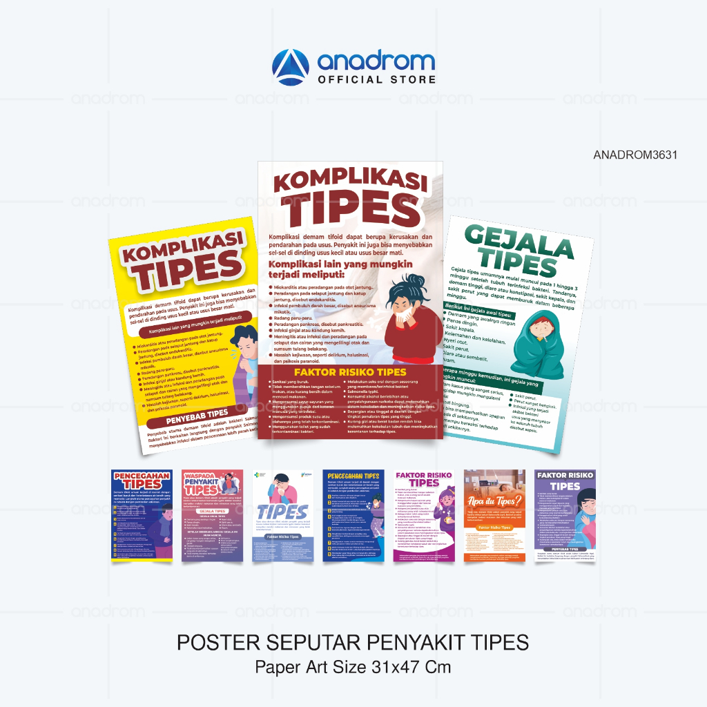 Jual Poster Seputar Penyakit TIPES | Poster Promosi Edukasi Kesehatan ...