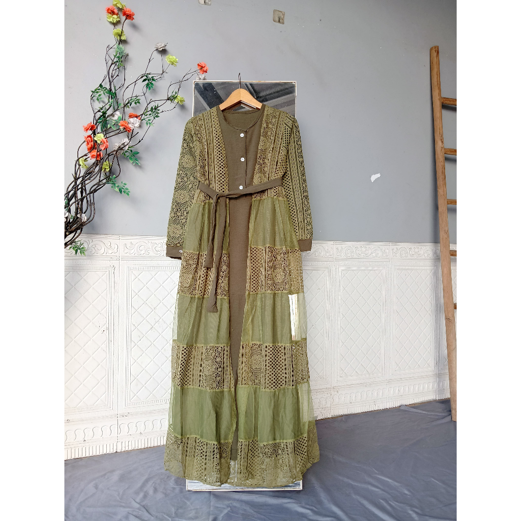 Jual GAMIS DEWISAN 2IN1 LONG OUTER BURKAT MIXX CRINKLE /COD/GAMIS ...