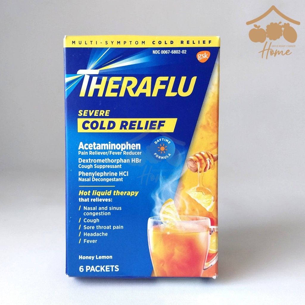 Jual Theraflu Nighttime Severe Cold & Cough Relief Honey Lemon Tea 6 ...