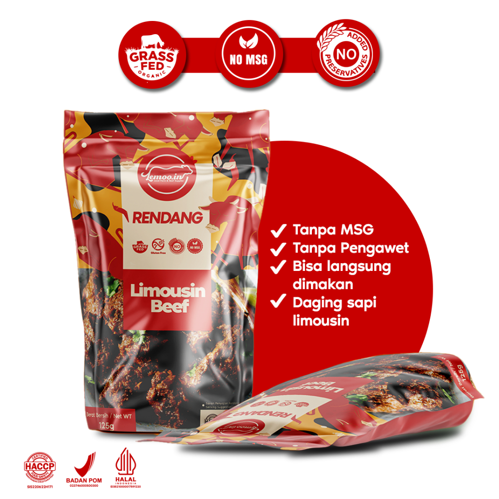 Jual Rendang Daging Sapi Premium | Rendang Lemooin Kemasan (125gr ...