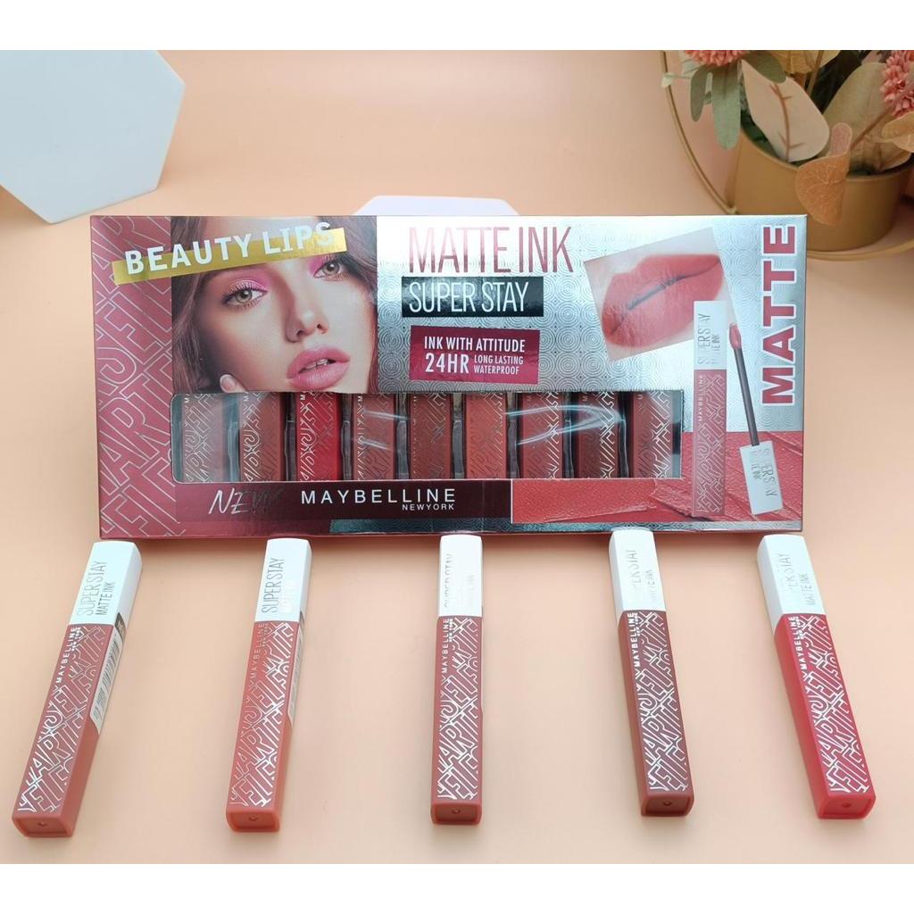 Jual (LUSIN / 1 BOX PALLETE) LIPCREAM MAYBELLINE BARCODE 12 COLLOR ...