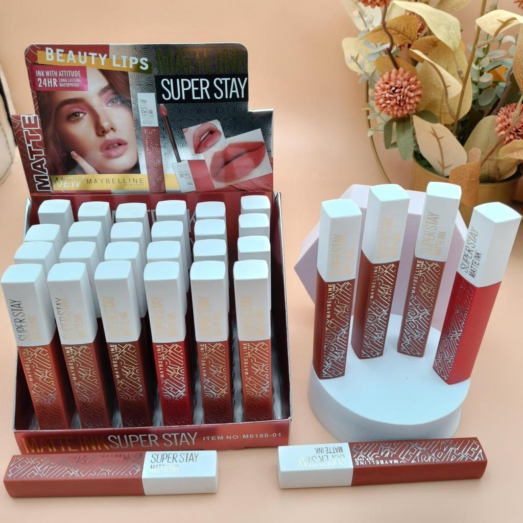 Jual (12 PCS/ LUSINAN ) MAYBELLINE INK SUPERSTAY BARCODE NEW CASING ...