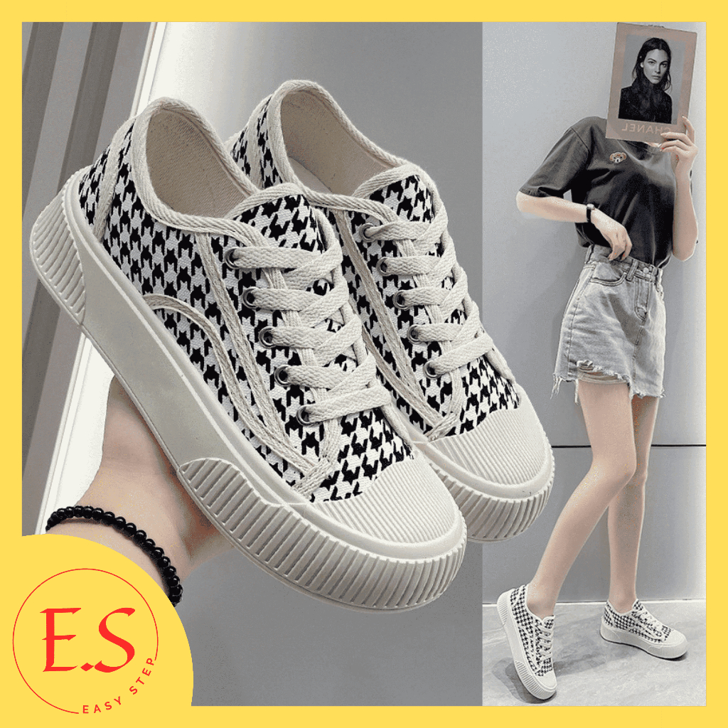 Jual Easystep Sepatu Kets Wanita Kasual Feminim Motif Keren Kanvas ...