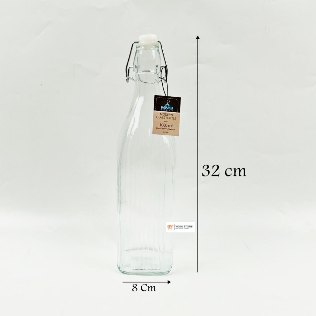 Jual Botol Minum Gelas Kaca Koken Modern Minimalis 1000mL | Shopee ...
