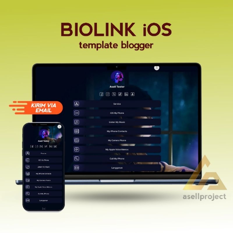 Jual Biolink iOS Template Blogger | Biolink Page Mirip Linktree Siap ...