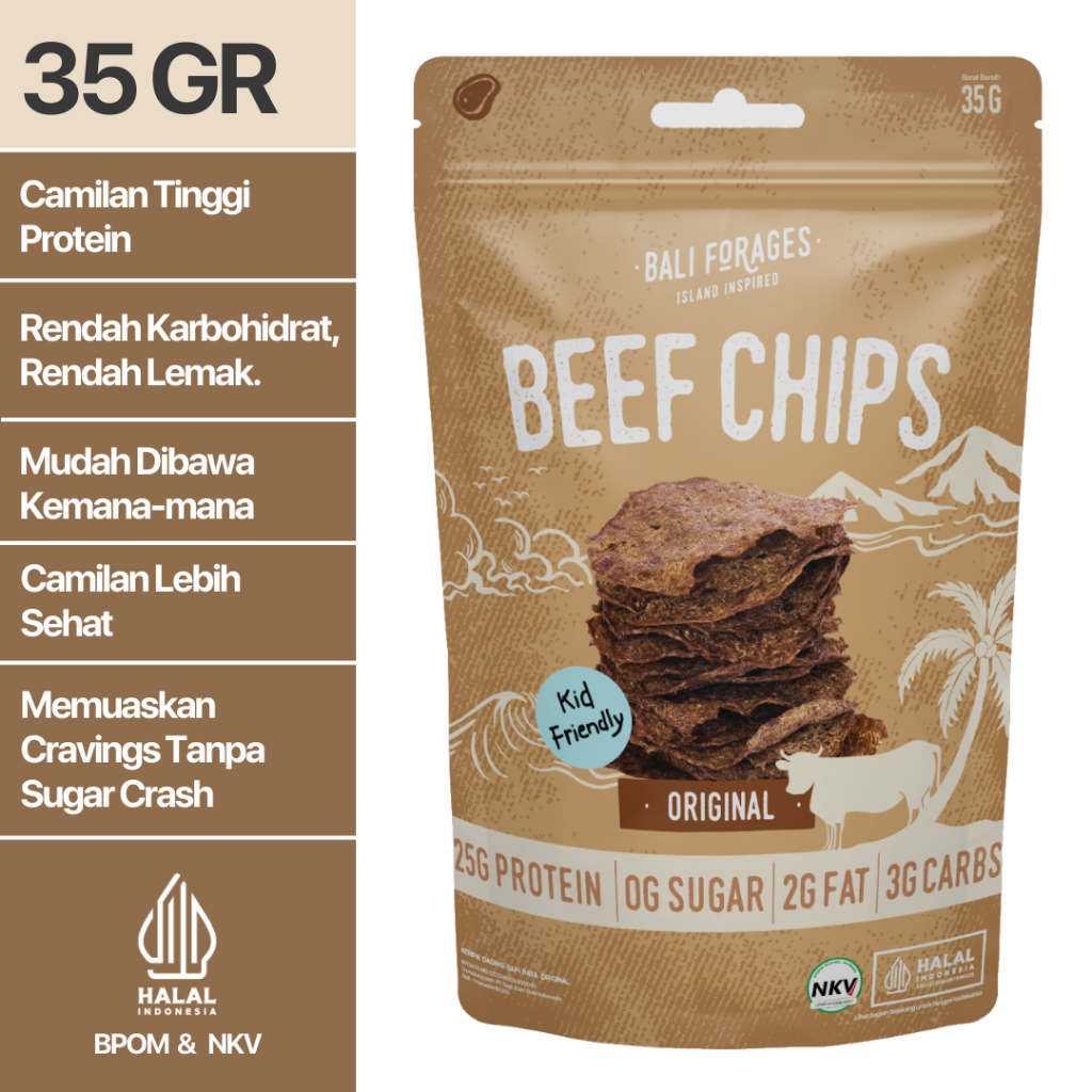 Jual Beef Chips Original Crispy Bali Forages Keripik Daging Sapi Krispi ...