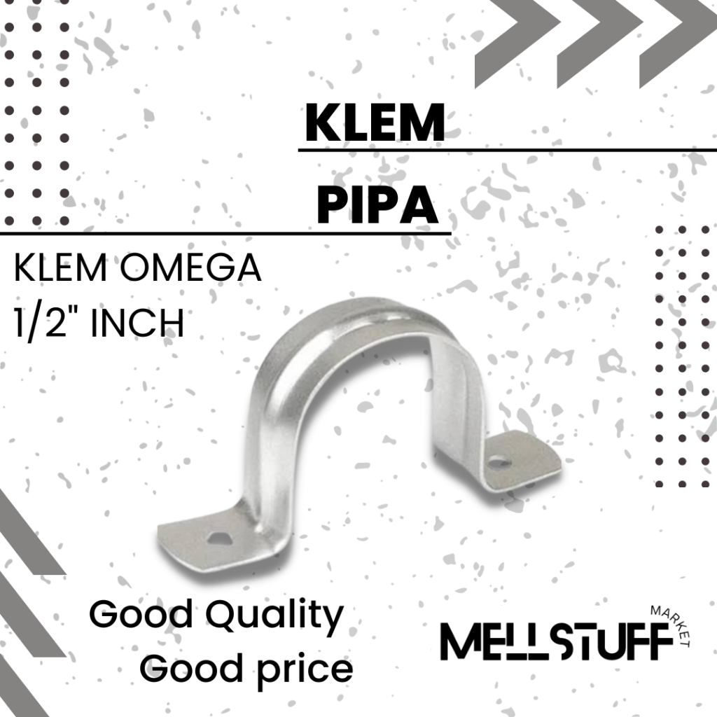 Jual Klem Pipa Ukuran 1/2" Inch Klem Omega / Klem Plat Besi Seng ...