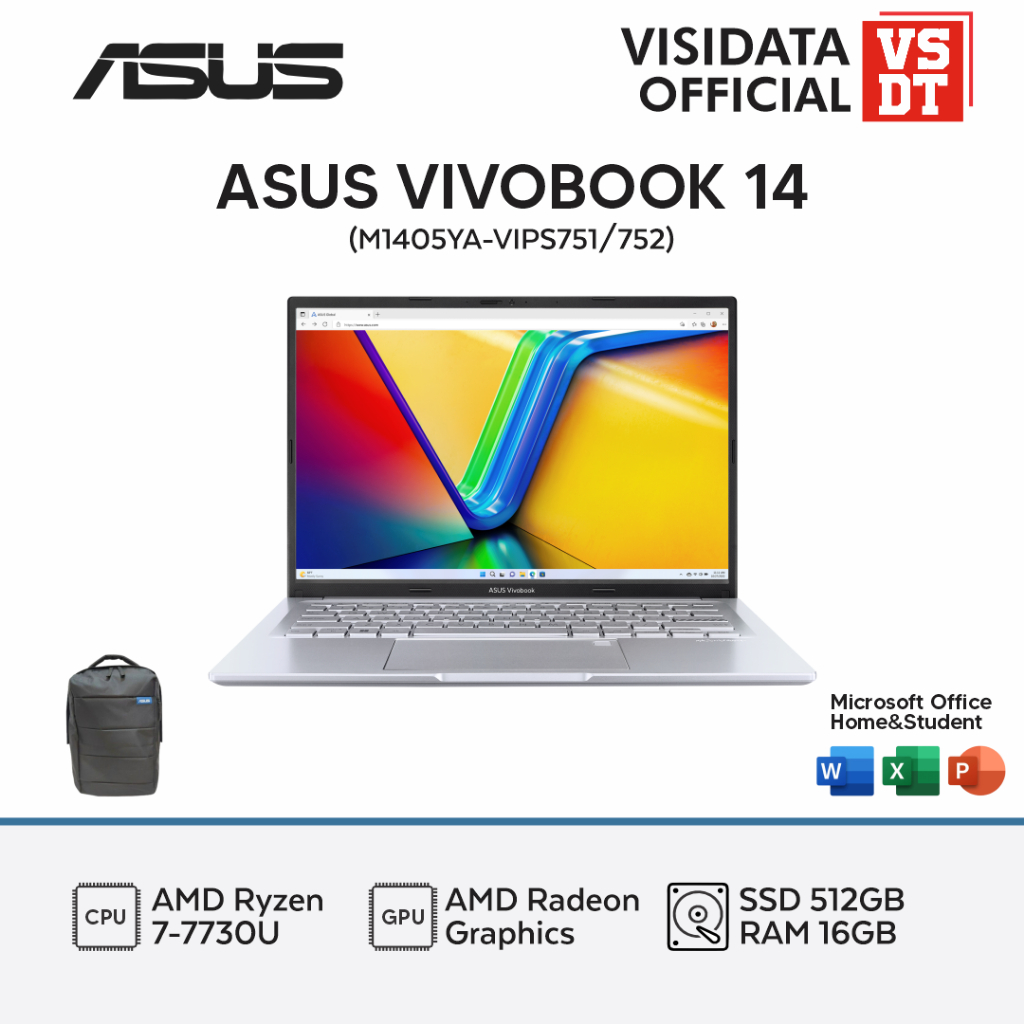 Jual ASUS Vivobook 14 M1405YA-VIPS 751 Ryzen 7-7730U 16GB 512GB 14"FHD ...