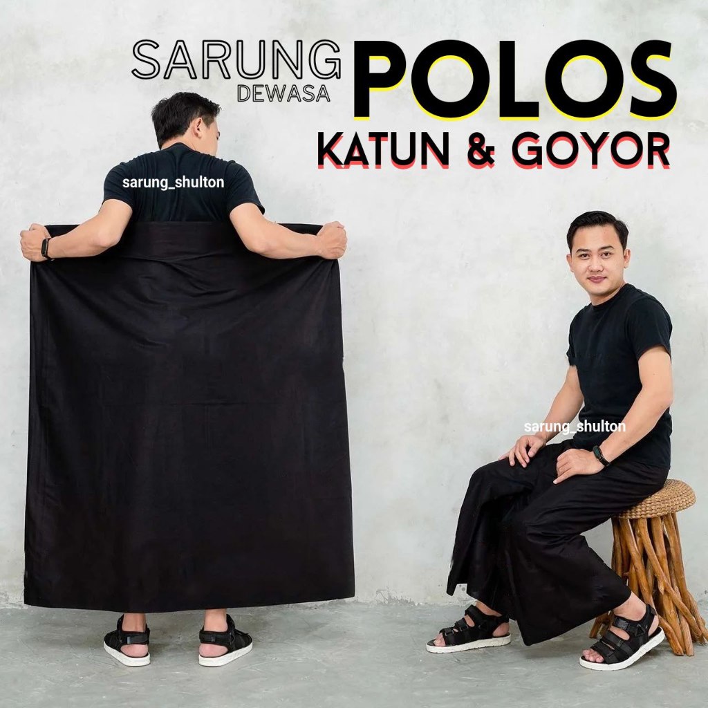 Jual TERBARU Sarung Polos Dewasa Bahan Katun Dan Goyor Sarung Polosan ...