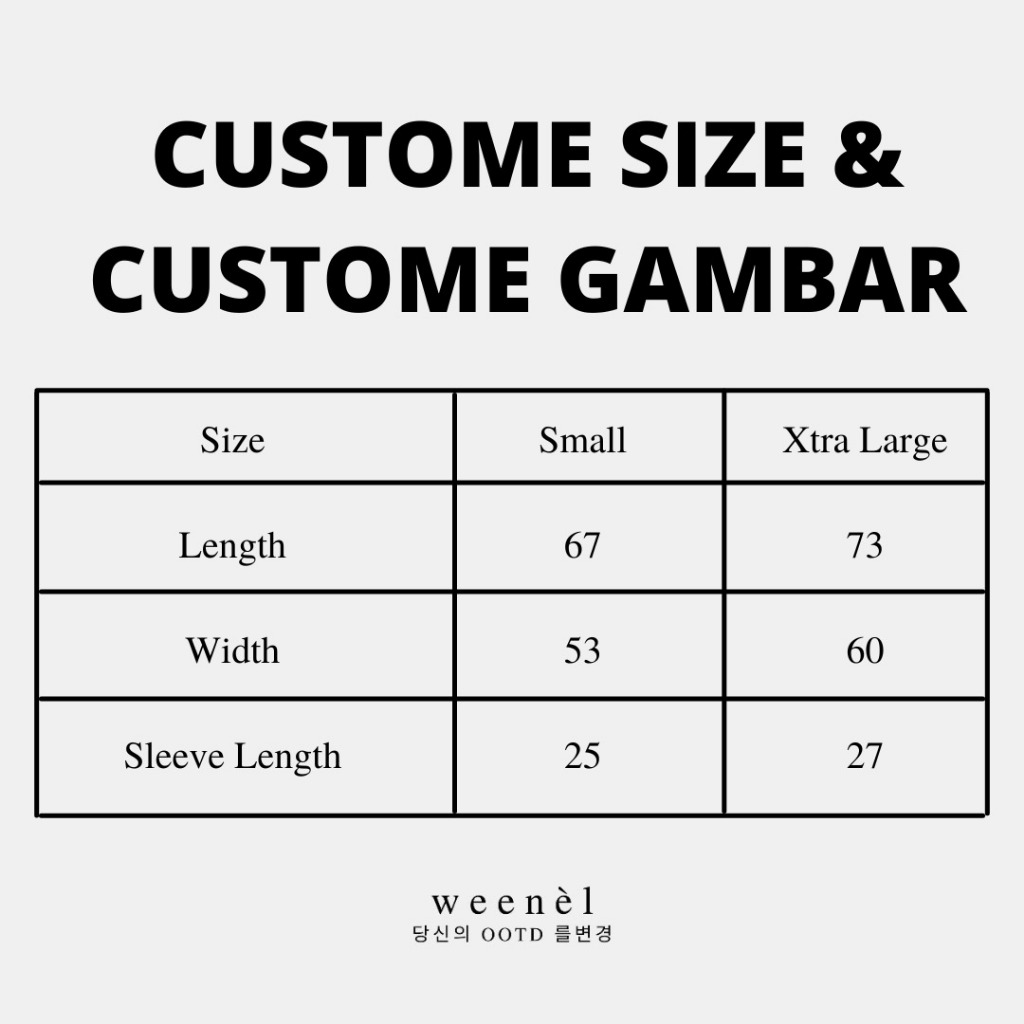 Jual CUSTOM OVERSIZE WEENEL SMALL & EXTRA LARGE | Shopee Indonesia