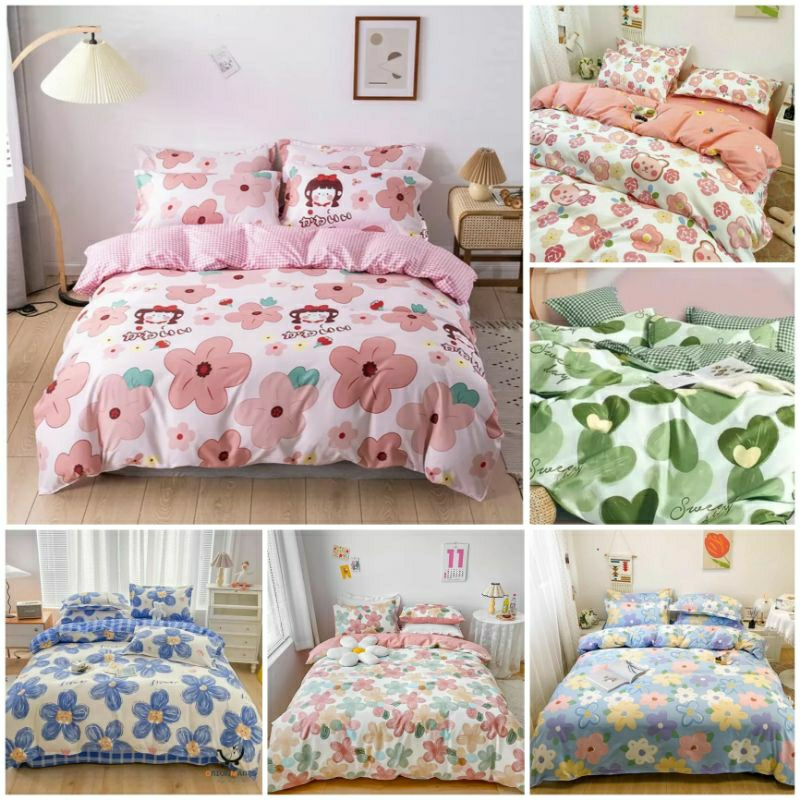 Jual Sprei Bunga Aestethic Ukuran 180x200 160x200 Free Sarung Bantal ...