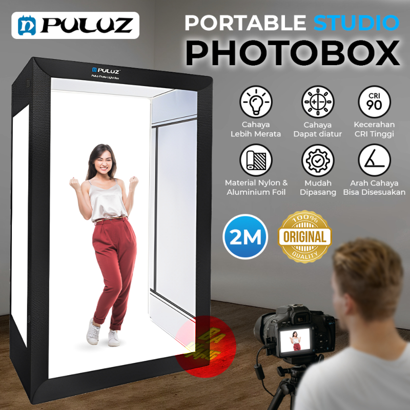 Jual PULUZ Fotobox 200cm 2 meter LED Portable PhotoBox Mini Studio ...
