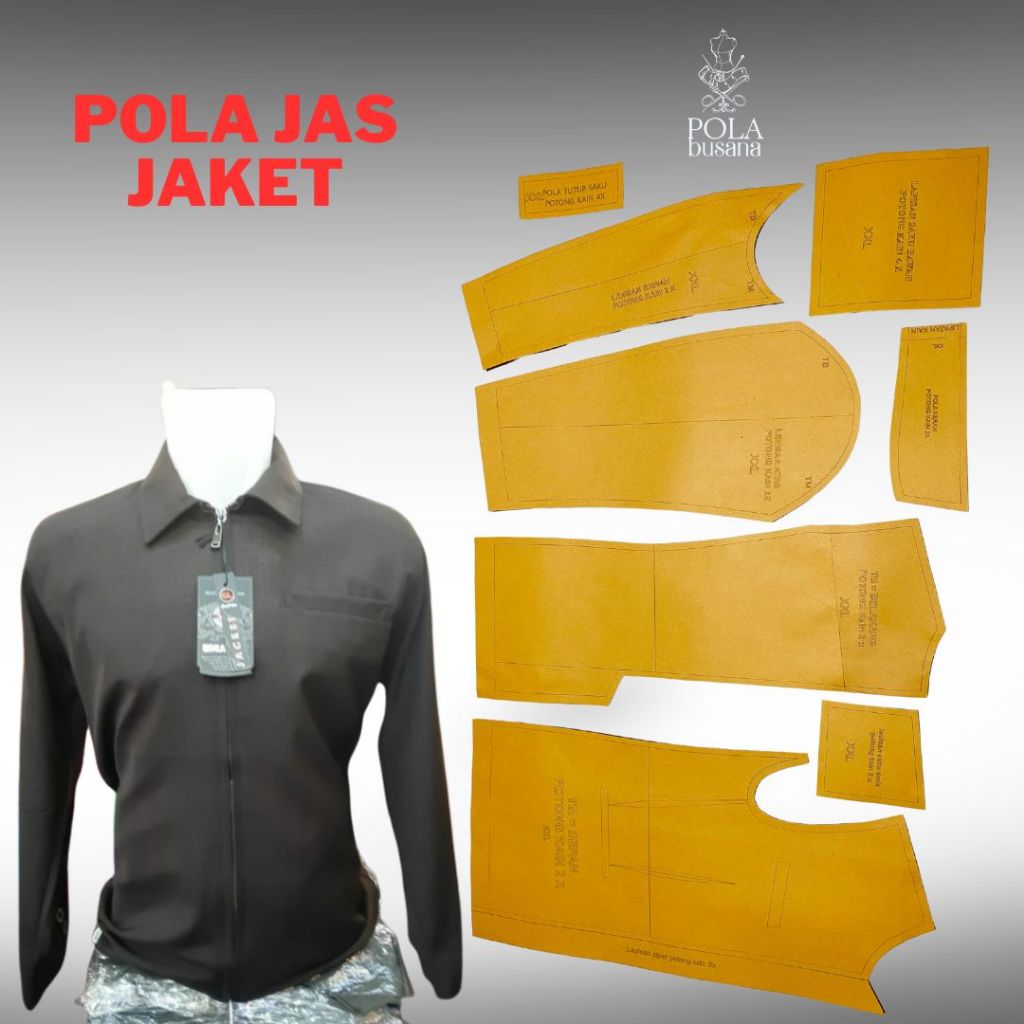 Jual Pola Jahit Jasket Jaket Semi Jas Pola instan siap pakai | Shopee ...