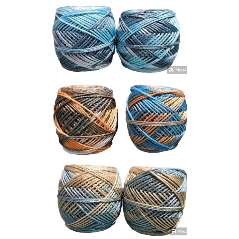 Jual benang rajut Gradasi warna poly kilap d27/tali rajut poliester ...