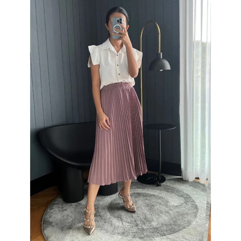 Jual Rok Plisket Midi / Plisket Premium / Rok 7/8 / Rok Plisket ...