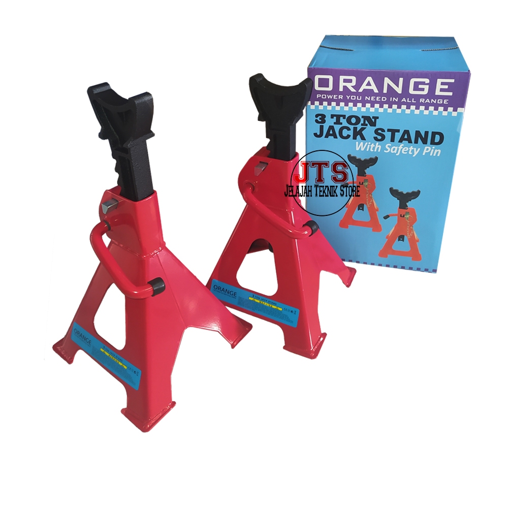 Jual ORANGE Jack Stand 3 Ton Penyangga Penahan Body Mobil Stand ...